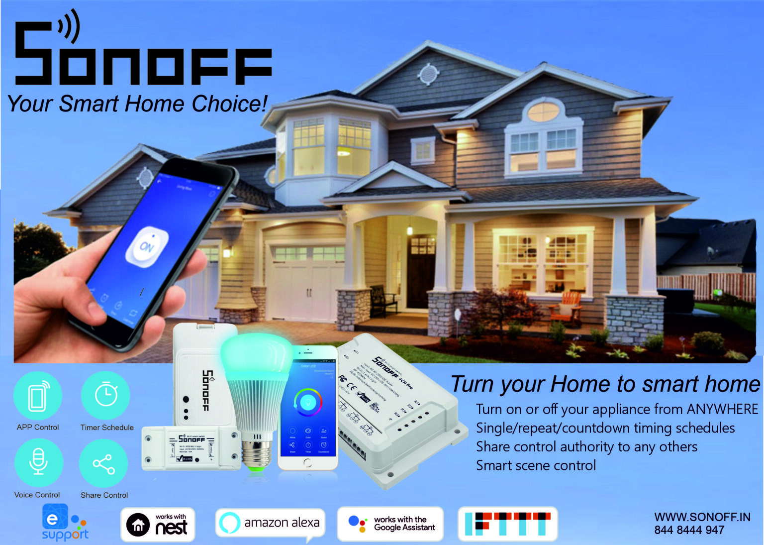SONOFF D1 WiFi Smart Dimmable Dimmer Module, Adjust Light Brightness ...